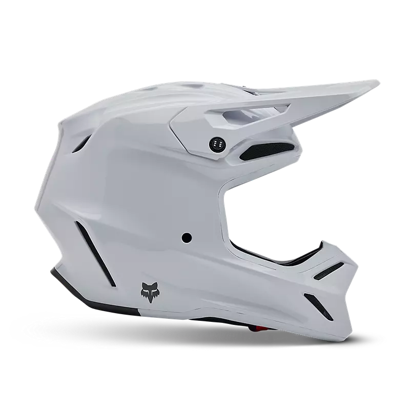 2025 Fox V3 RS Solid Gloss White Motocross Helmet | Fox MX Helmets – mastersofmx