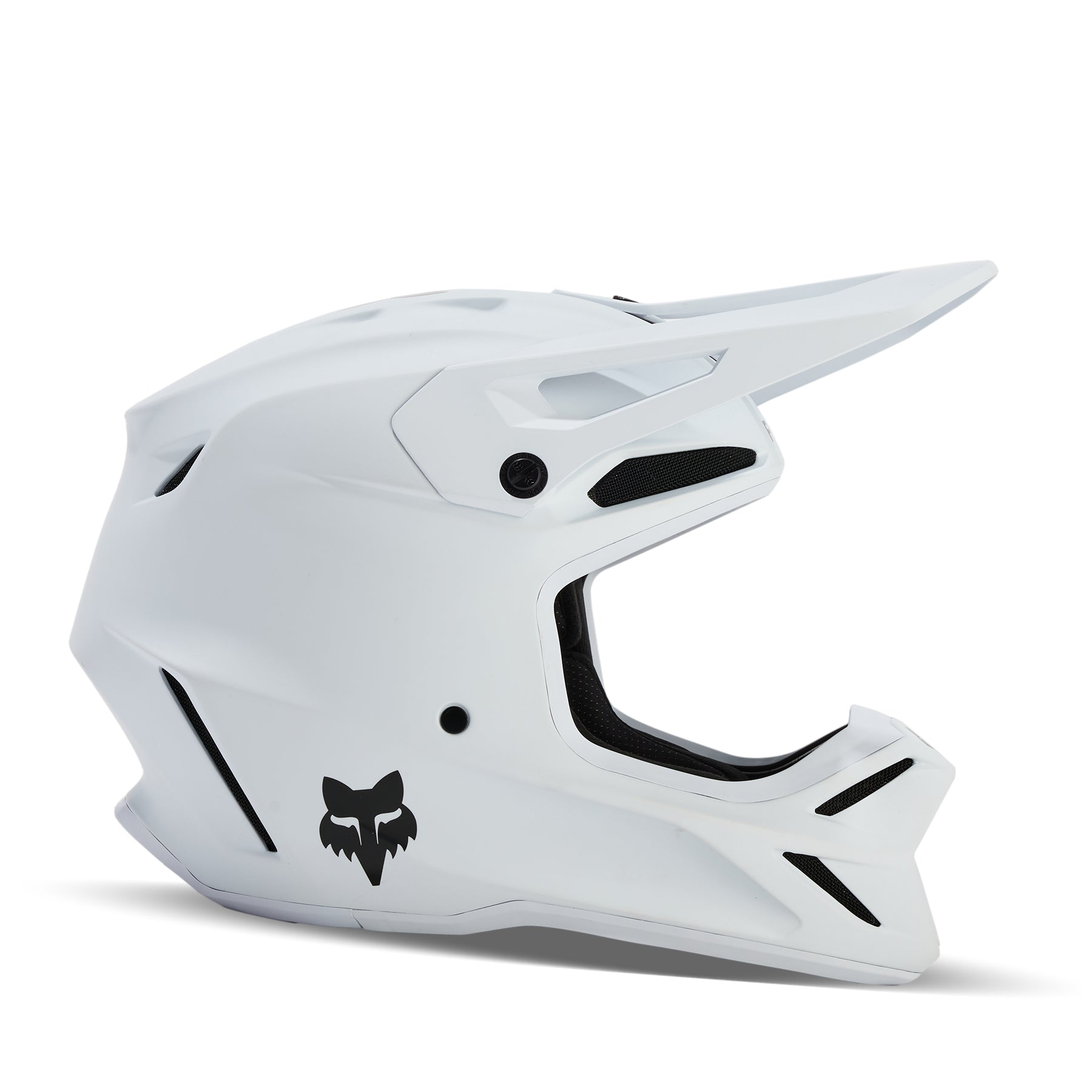 2024 Fox V3 Matte White Motocross Helmet | Fox MX Helmets – mastersofmx