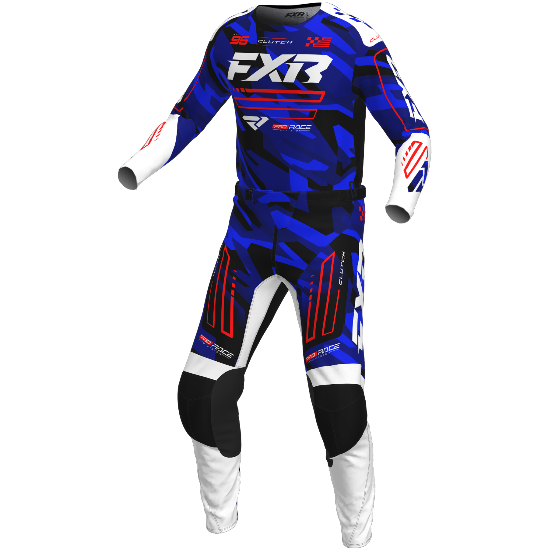 2025 FXR Kids CLUTCH Blue Camo Red Peewee Kit Combo | FXR Youth MX Kits ...