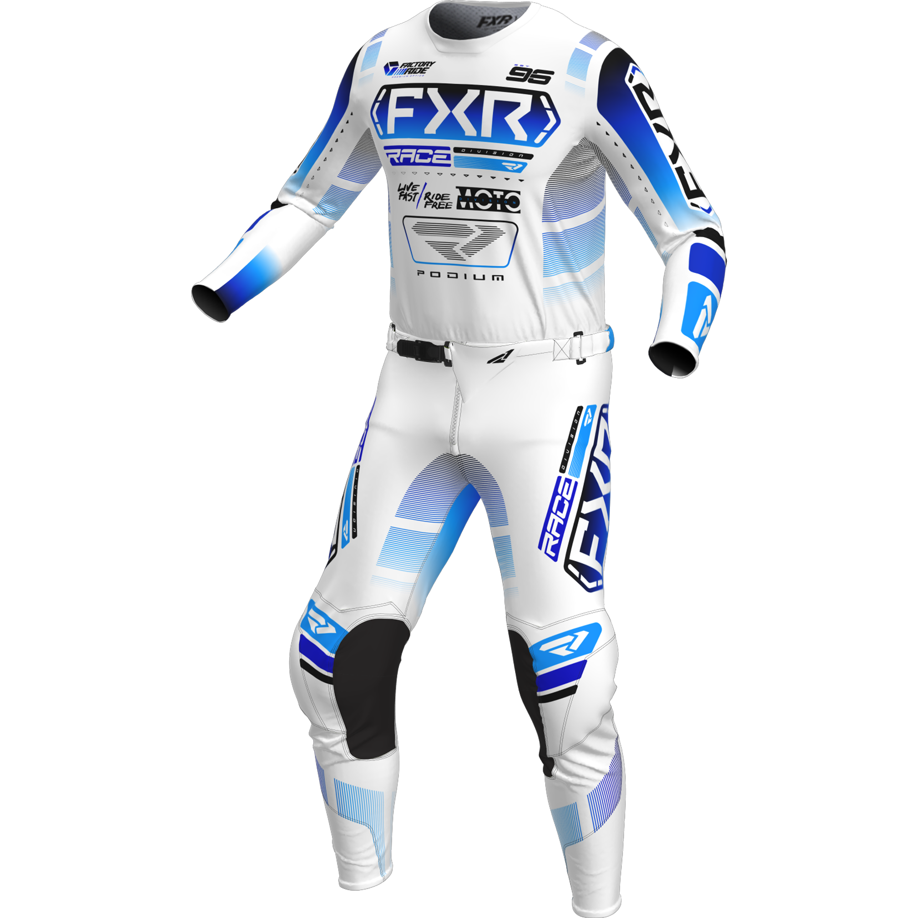 2025 FXR PODIUM WHITE BLUE CAMO MX KIT COMBO | FXR MX Kits – mastersofmx