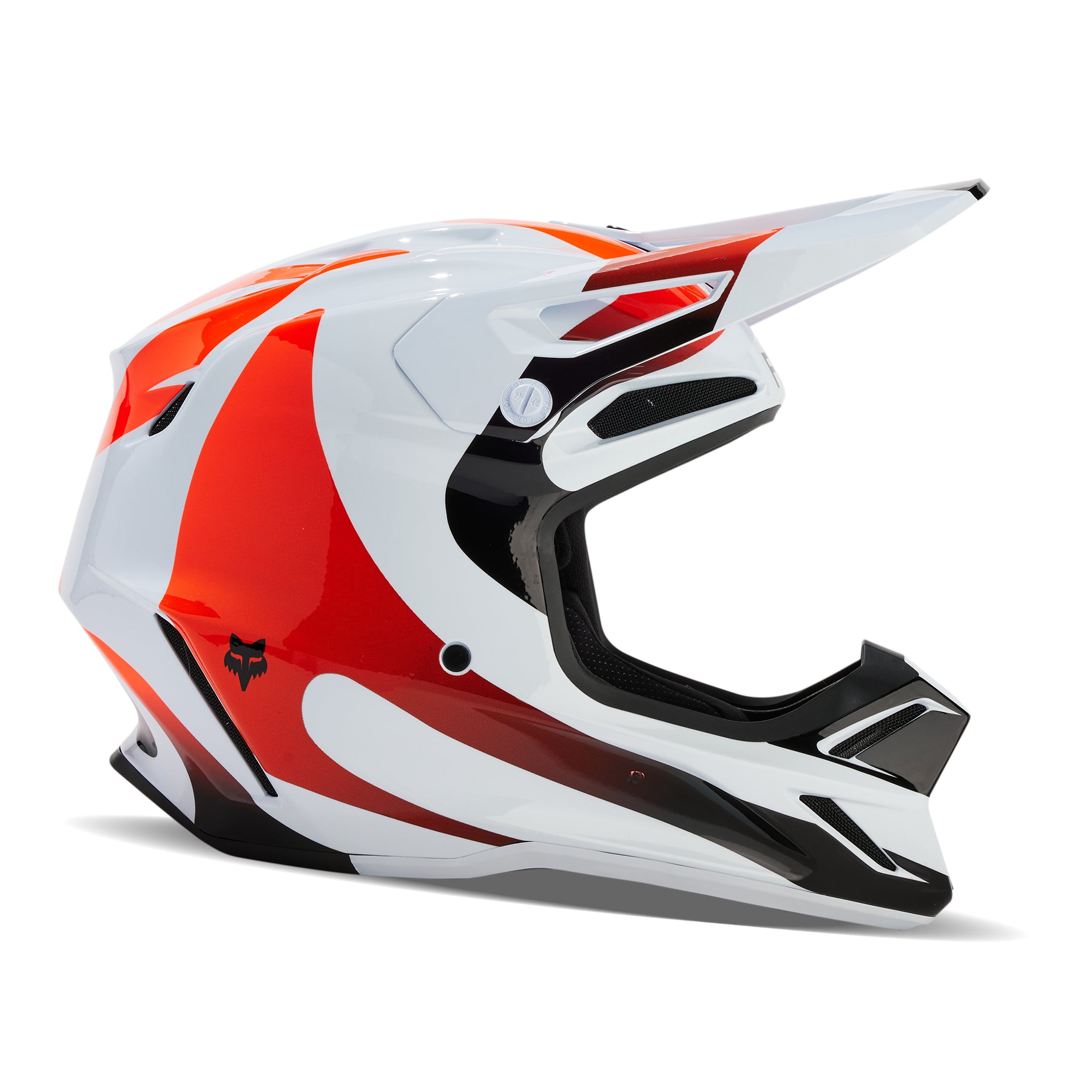 20234 Fox V3 Magnetic White Orange Motocross Helmet | Fox MX Helmets ...