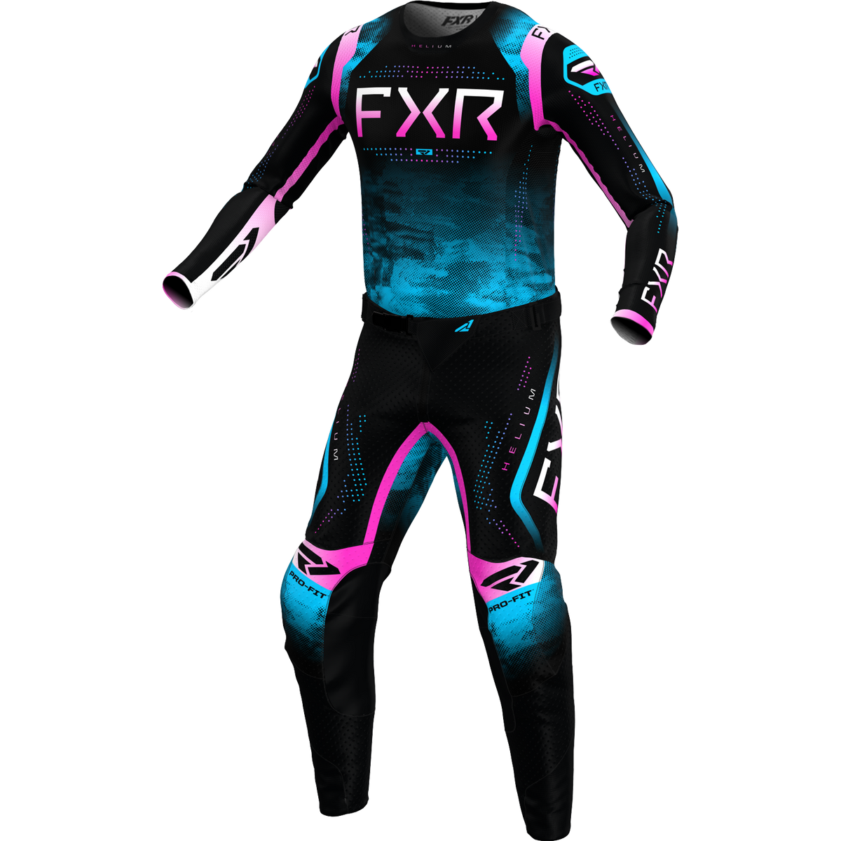 2024 FXR HELIUM CIRCUIT BLACK BLUE PINK MX KIT COMBO | FXR MX Kits ...
