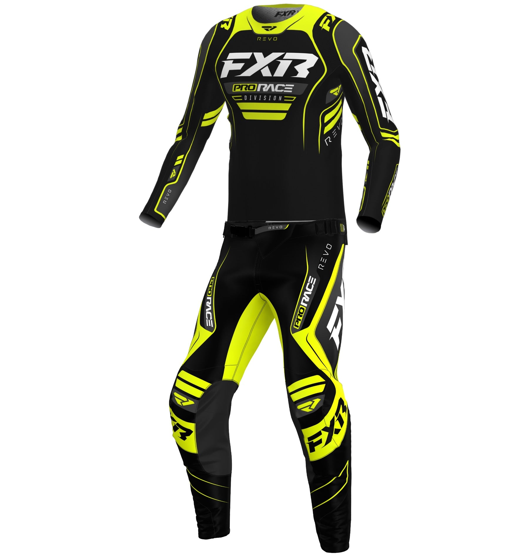 2026 FXR Revo Alpha Toxic Black Yellow MX kit combo | FXR MX Kits ...