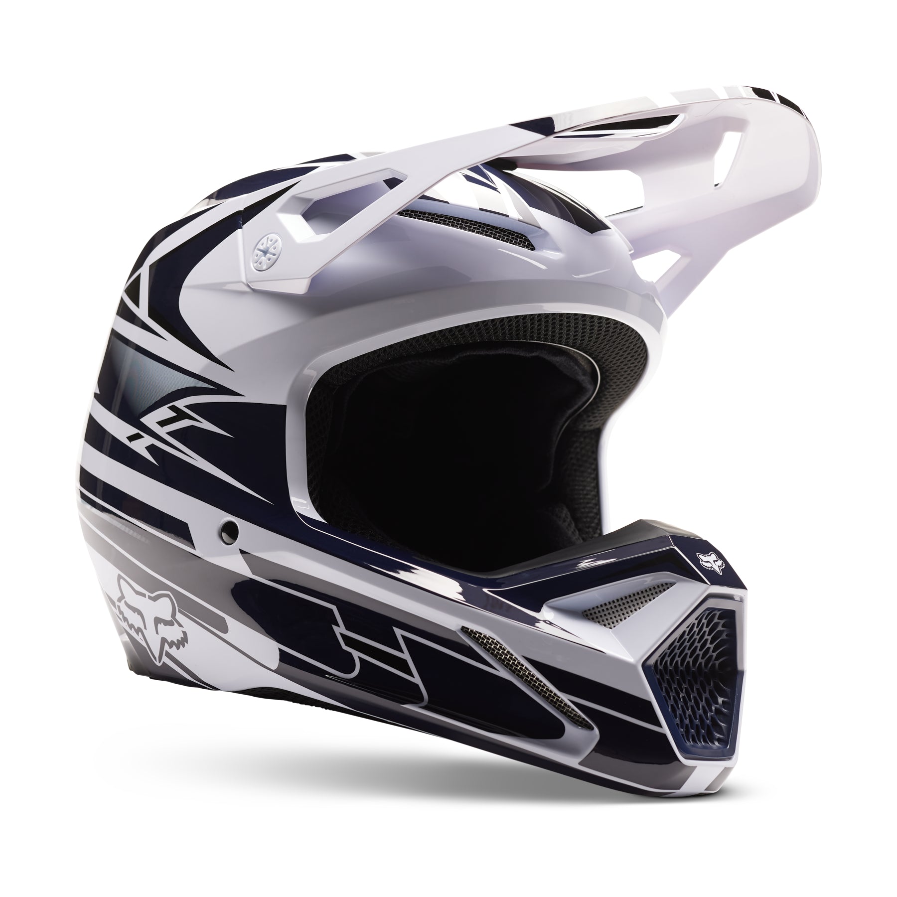 2023 SPECIAL EDITION Fox V1 STRAFER Goat Blue MX Motocross Helmet ...