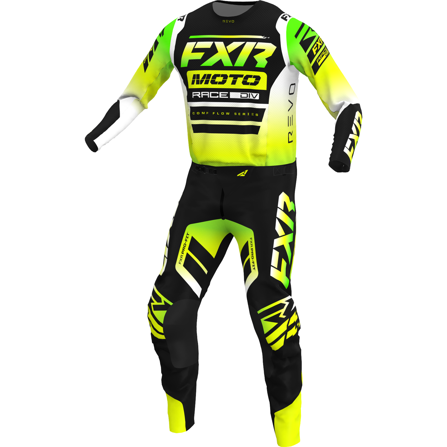 2023 FXR REVO COMP GLOWSTICK BLACK YELLOW GREEN MX KIT COMBO | FXR MX ...